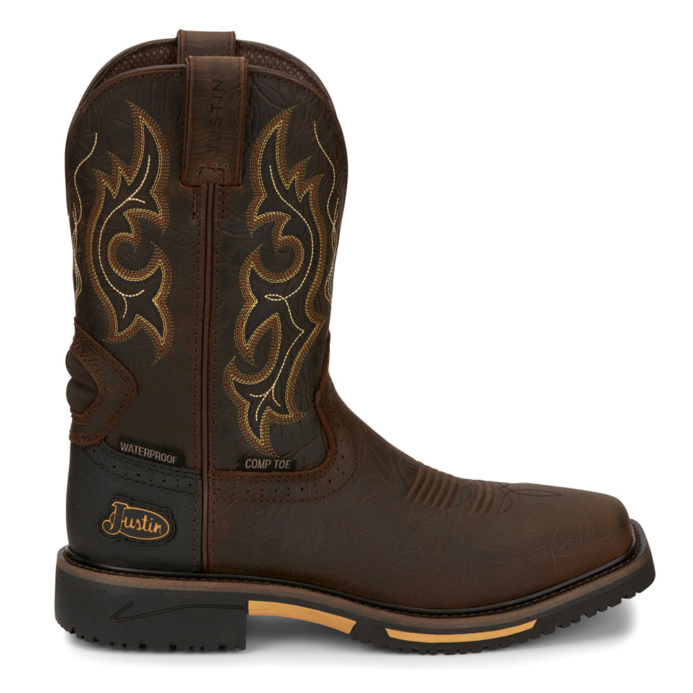 Shop Brown Womens Justin Original Workboots Driller 8 Inch Waterproof ...