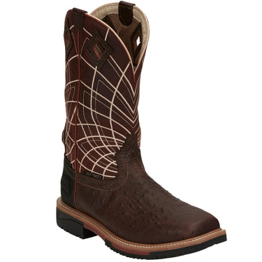 Shop Brown Mens Justin Original Workboots Derrickman 12 inch Waterproof ...