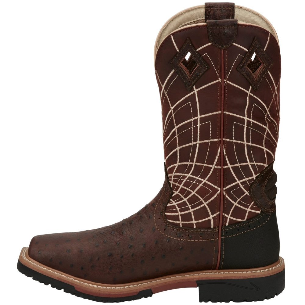 Shop Brown Mens Justin Original Workboots Derrickman 12 Inch Waterproof ...
