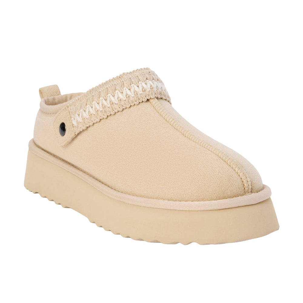 Shop Beige Womens BEACH by Matisse Storm Embroidered Scuff Slippers ...