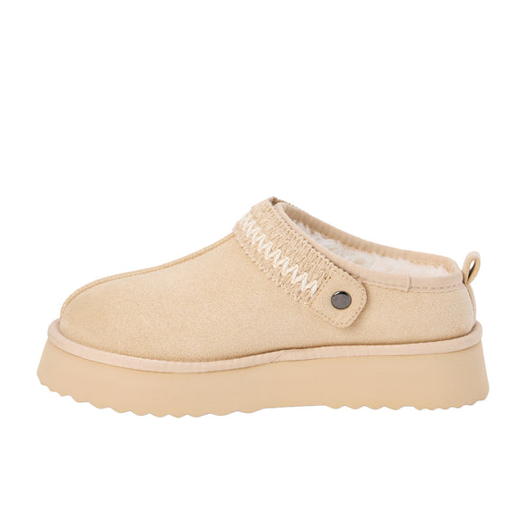 Shop Beige Womens BEACH by Matisse Storm Embroidered Scuff Slippers ...