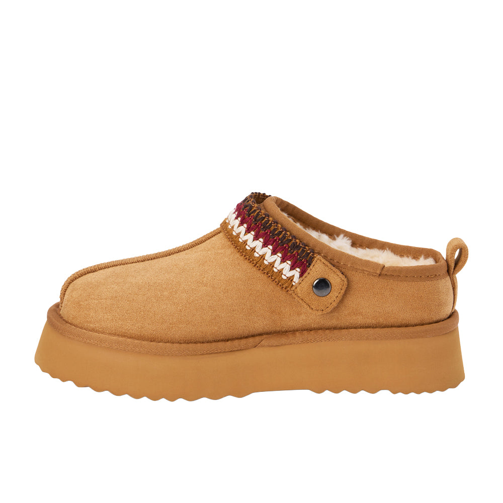 Shop Brown Womens BEACH by Matisse Storm Embroidered Scuff Slippers ...