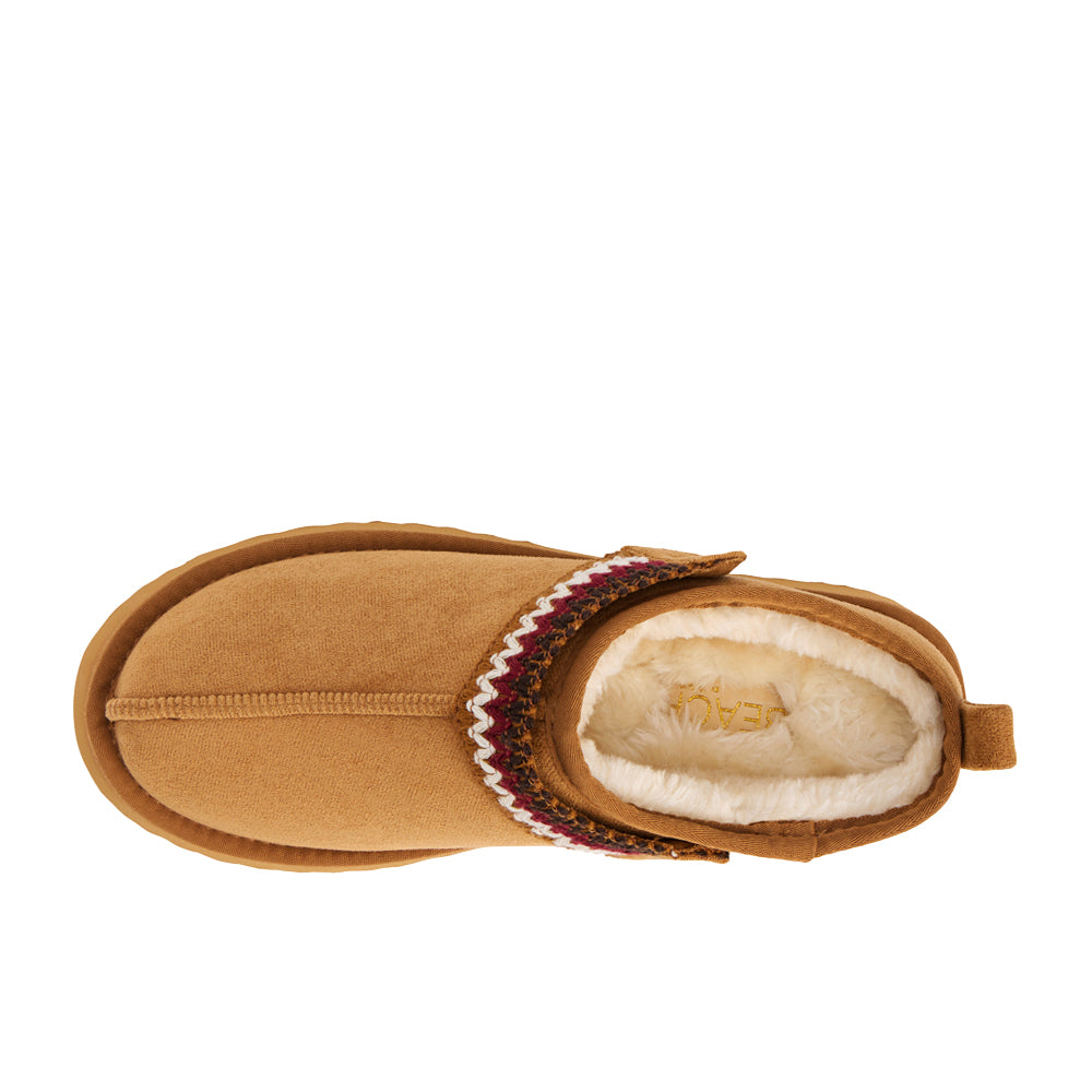 Shop Brown Womens BEACH by Matisse Storm Embroidered Scuff Slippers ...