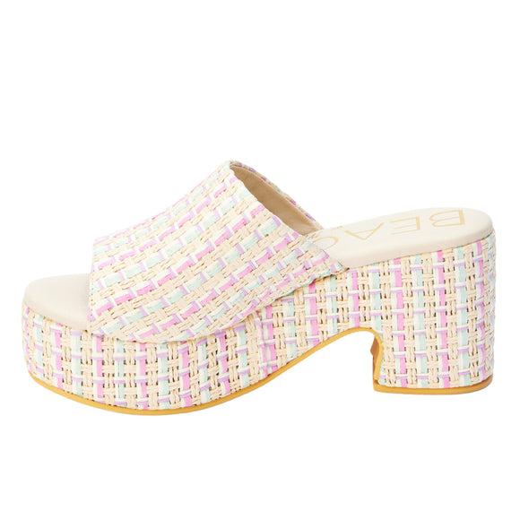 Shop Pink Womens BEACH by Matisse Terry Block Heel Platform Sandals ...