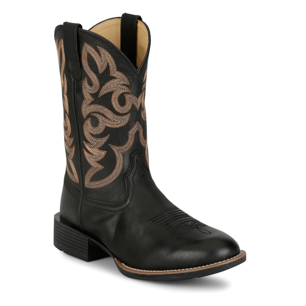 Shop Black Mens Jasper Square Toe Pull On Cowboy Boots – Shoebacca