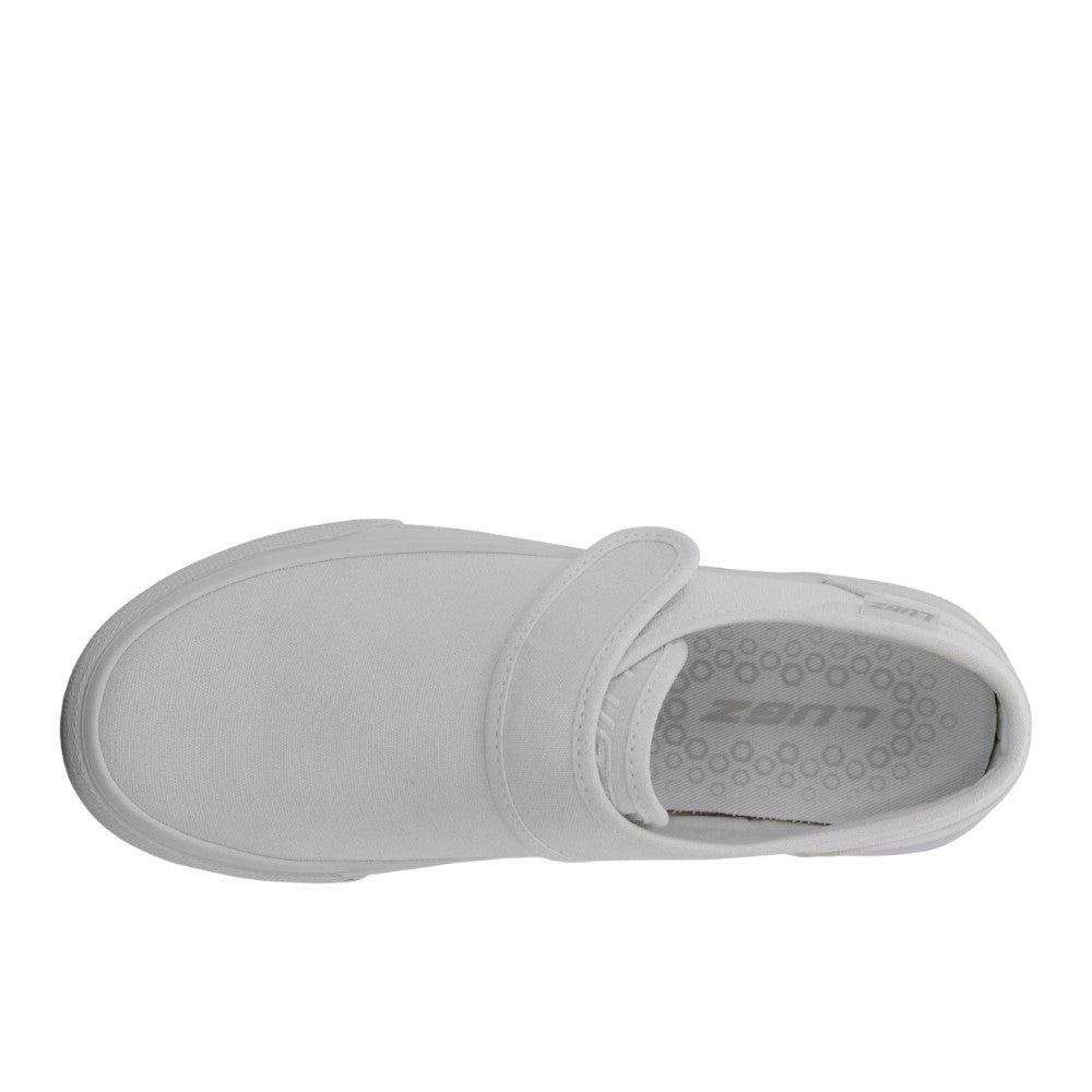 Shop White Womens Clipper Strap Slip On Sneakers – Shoebacca