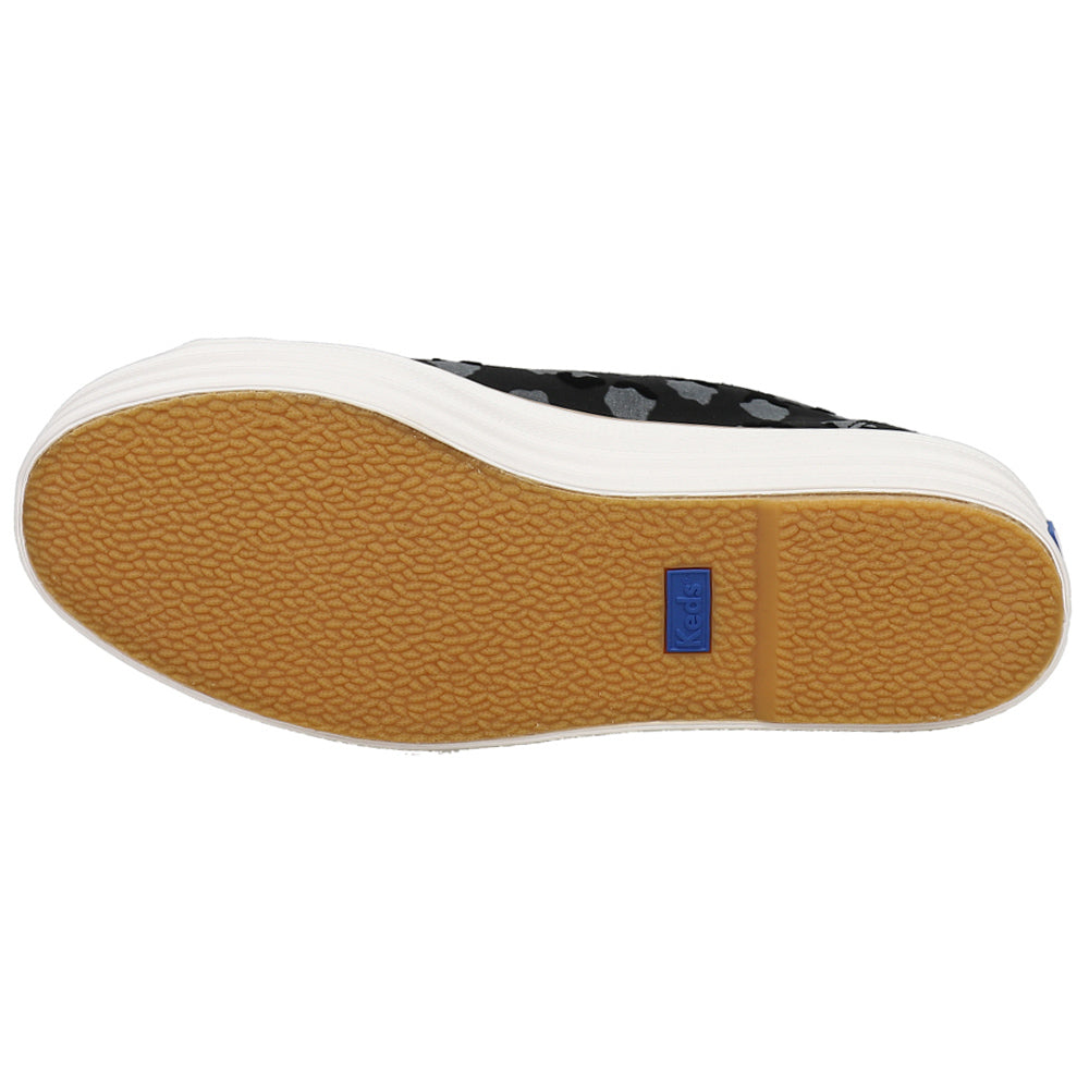 Shop Black Womens Keds Triple Up Metallic Canvas Lace Up Sneakers ...