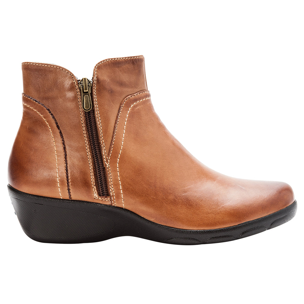 Shop Brown Womens Propet Waverly Round Toe Wedge Zippered Booties ...