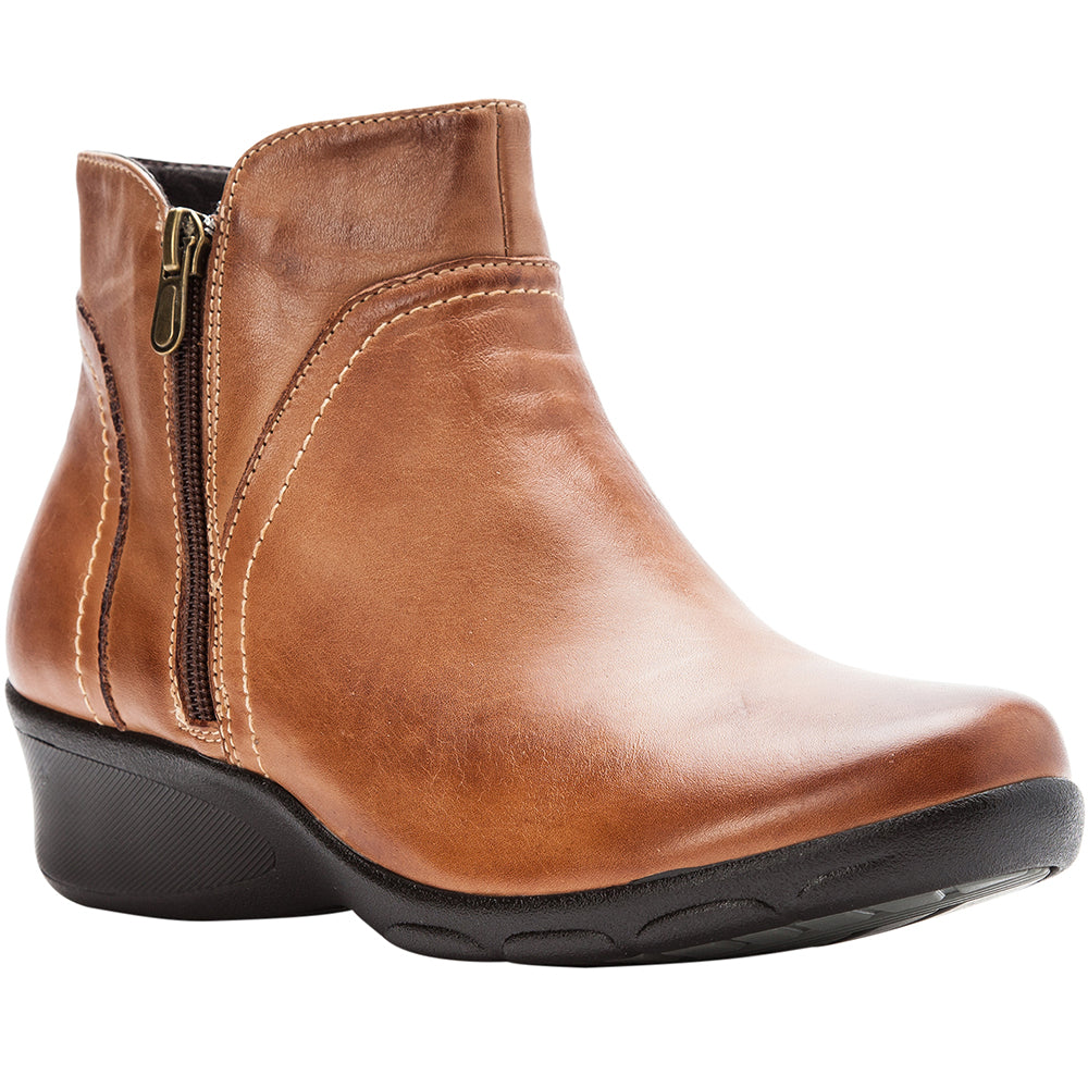 Shop Brown Womens Propet Waverly Round Toe Wedge Zippered Booties ...